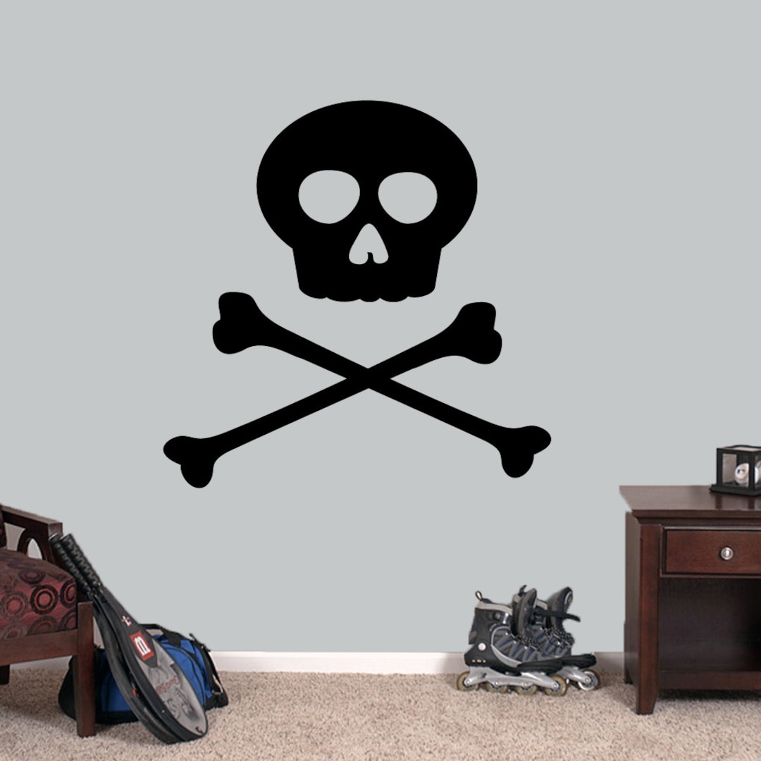Skull and Crossbones Wall Decal Decorative Art Decor Sticker - Etsy