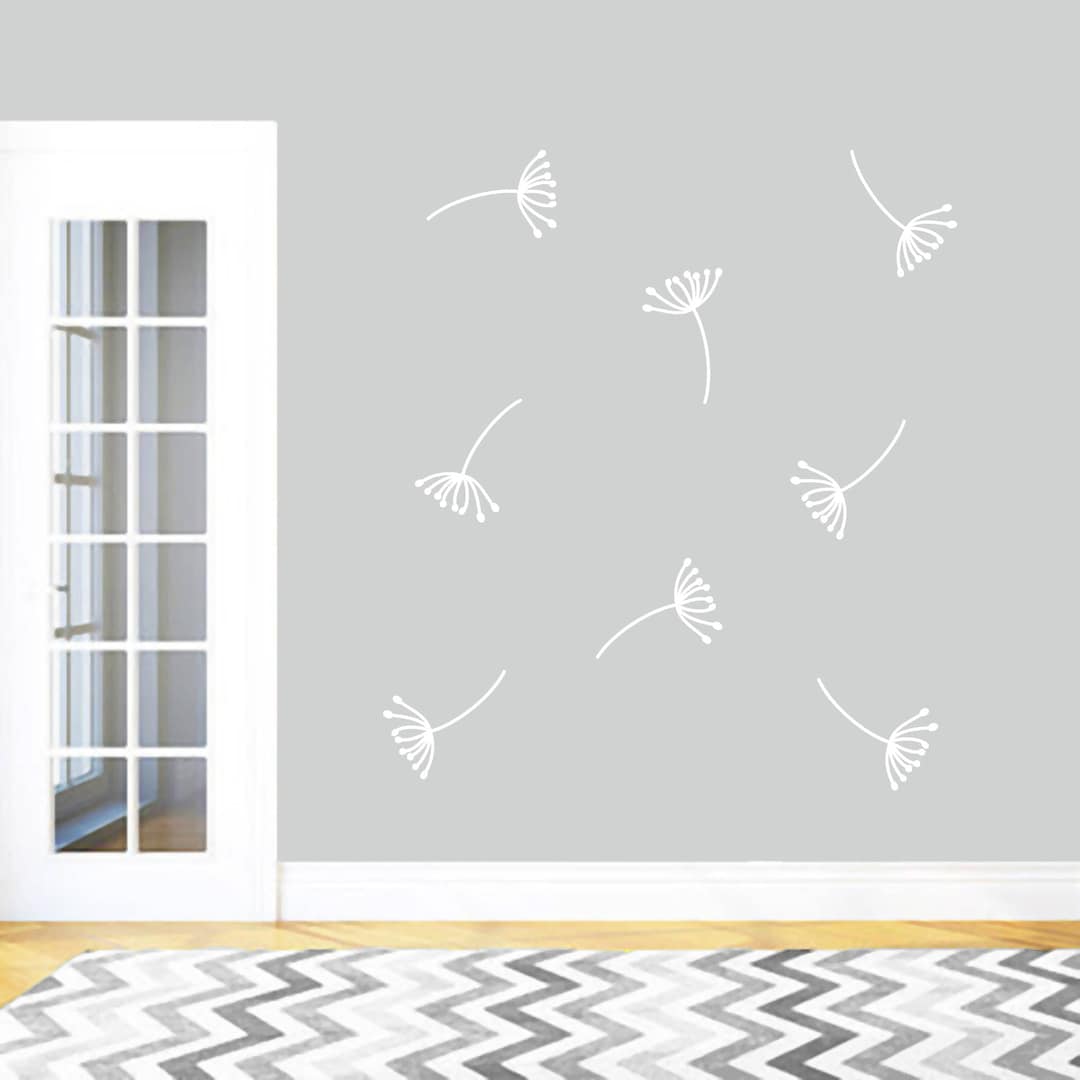 Dandelion Seeds Wall Decal, Flower Seeds Wall Mural, Nursery Kids Teens ...