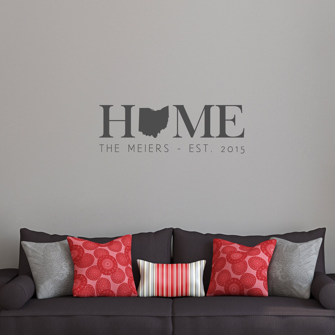 Custom Home State Wall Decal Decorative Art Decor Sticker For - Etsy España