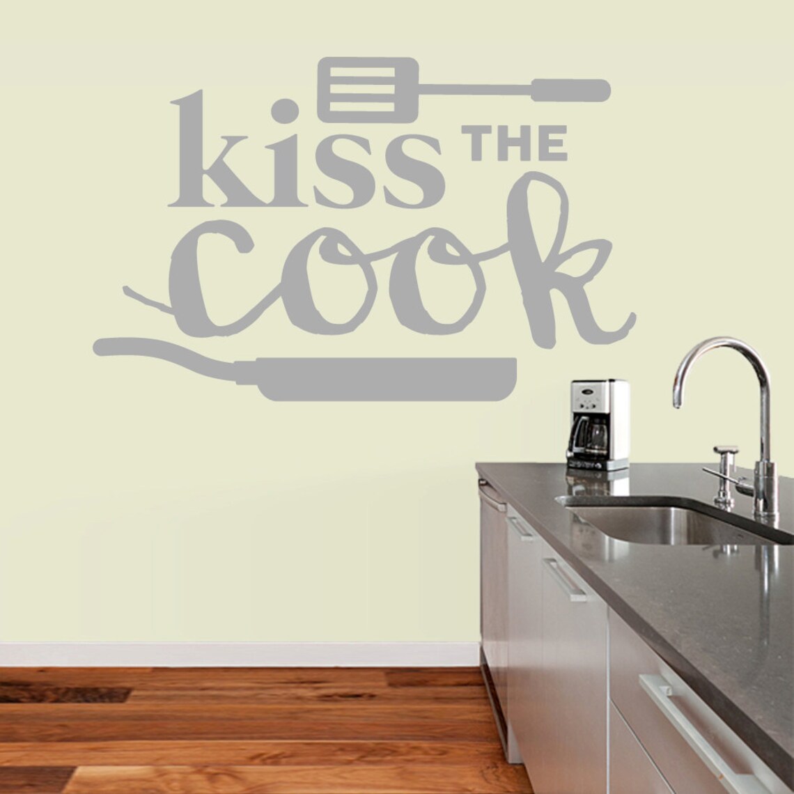 Kiss The Cook Wall Decal Decorative Art Decor Sticker For | Etsy