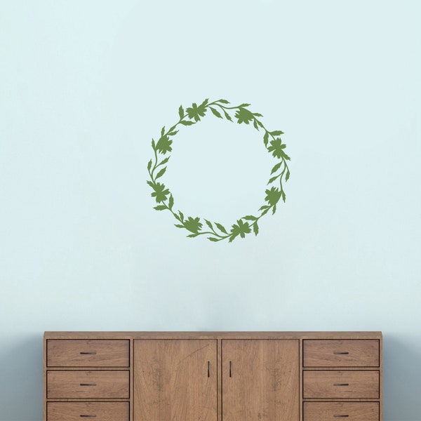 Floral Wreath Decal - Etsy