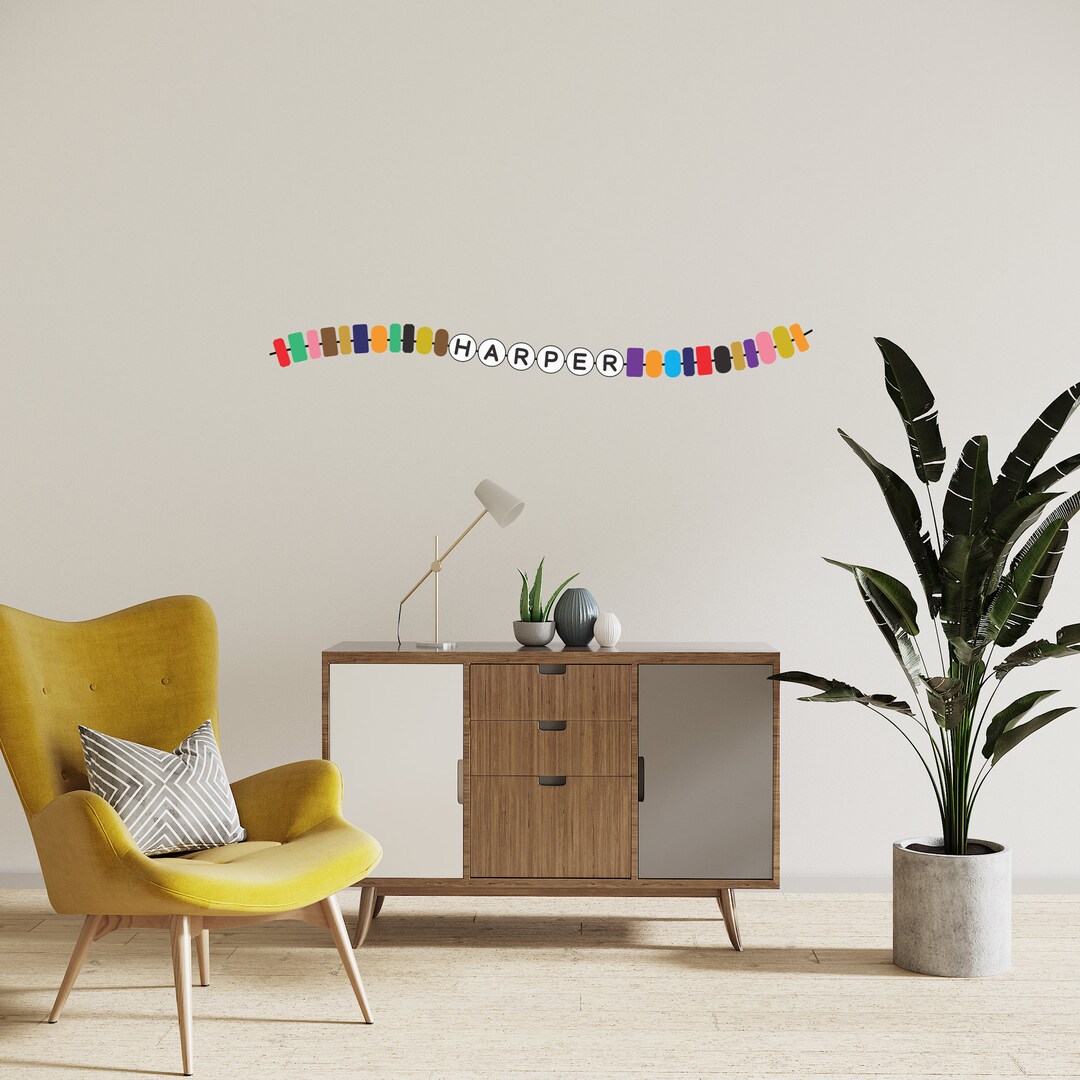 Custom Printed Friendship Bracelet Wall Decal, Girls Bedroom Name Wall ...