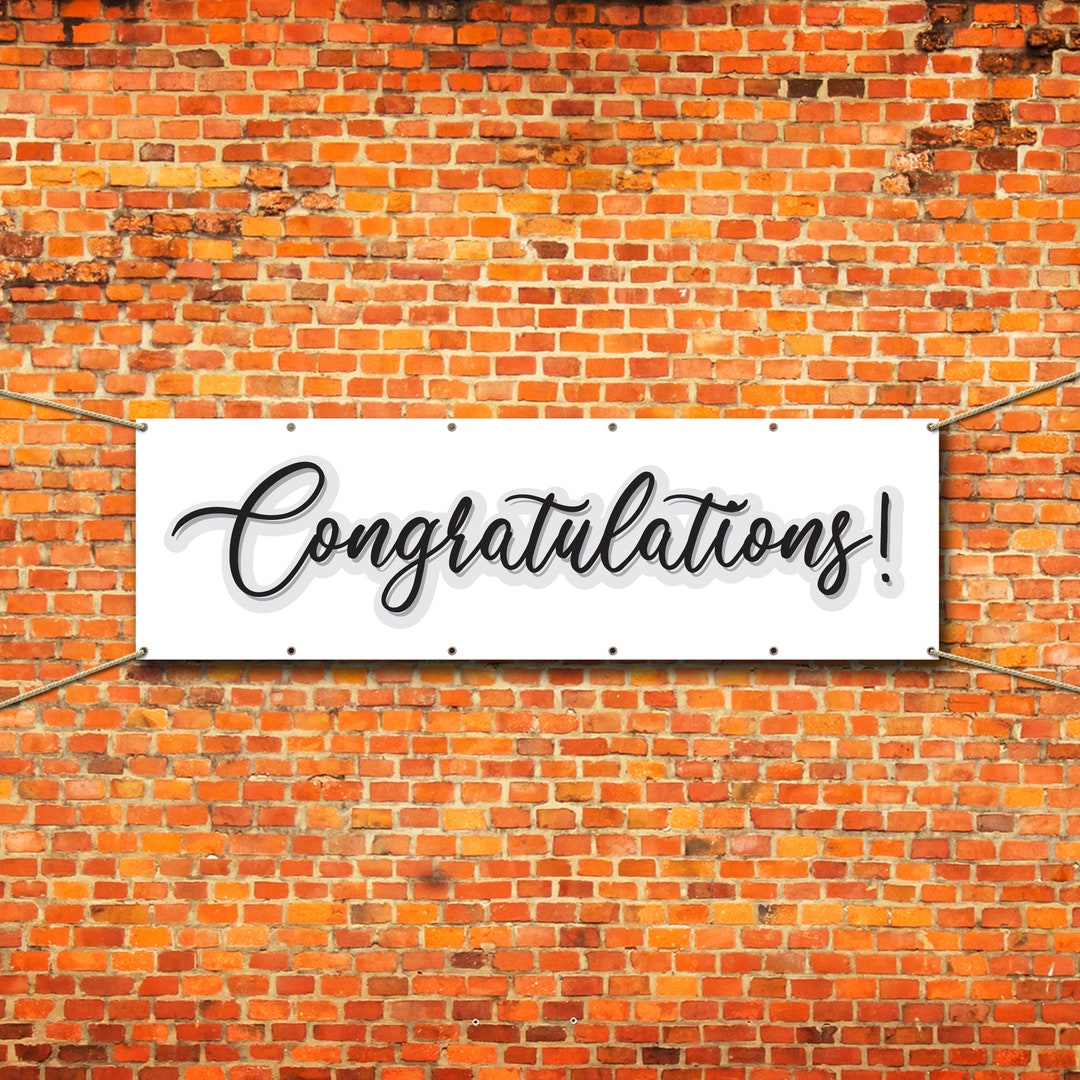 Congratulations Banner, Business Office Store Front Banners, Party ...