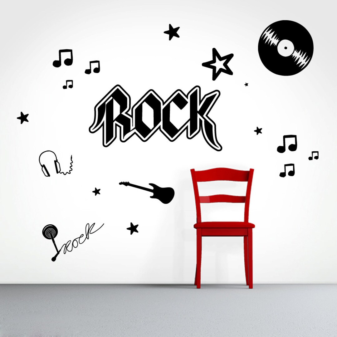 Rock Wall Decal Set Decorative Art Decor Sticker for Nursery Kids Teens ...