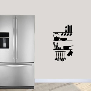 Kitchen Shelves Utensils Wall Decal Decorative Art Decor Sticker for ...