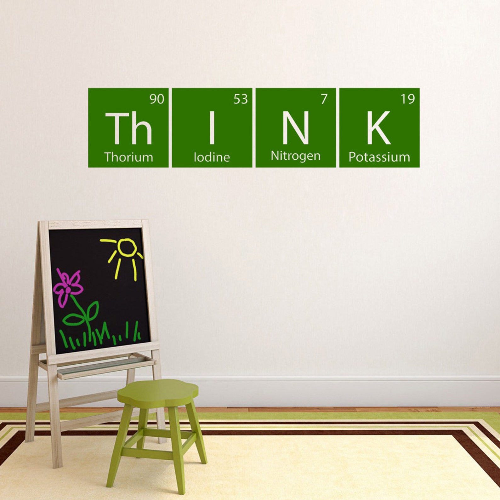 Think Periodic Table Wall Decal Decorative Art Decor Sticker | Etsy