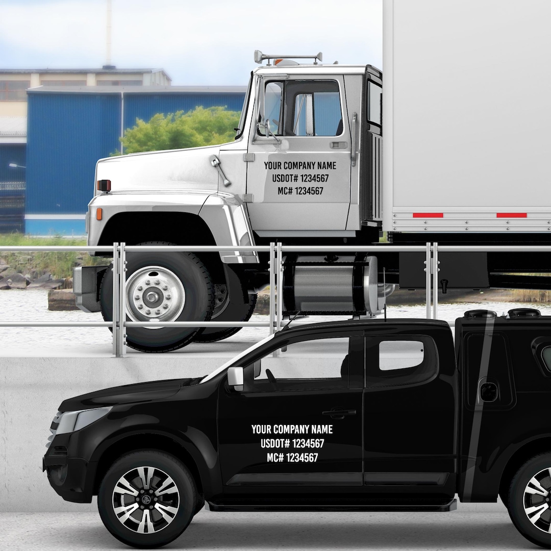 Custom USDOT Truck Decal - Company Name Registration Stickers for ...