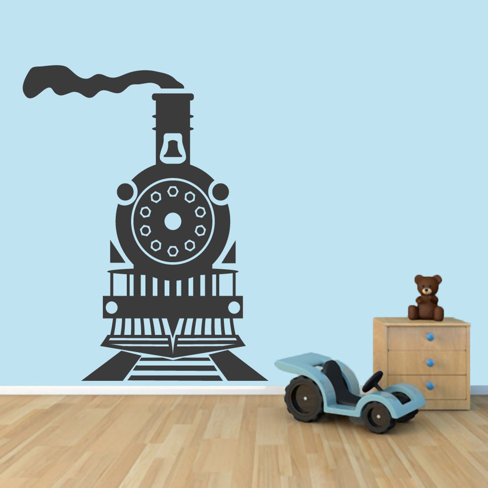Train Decal Front of Train Mural Sticker for Boys Bedroom - Etsy