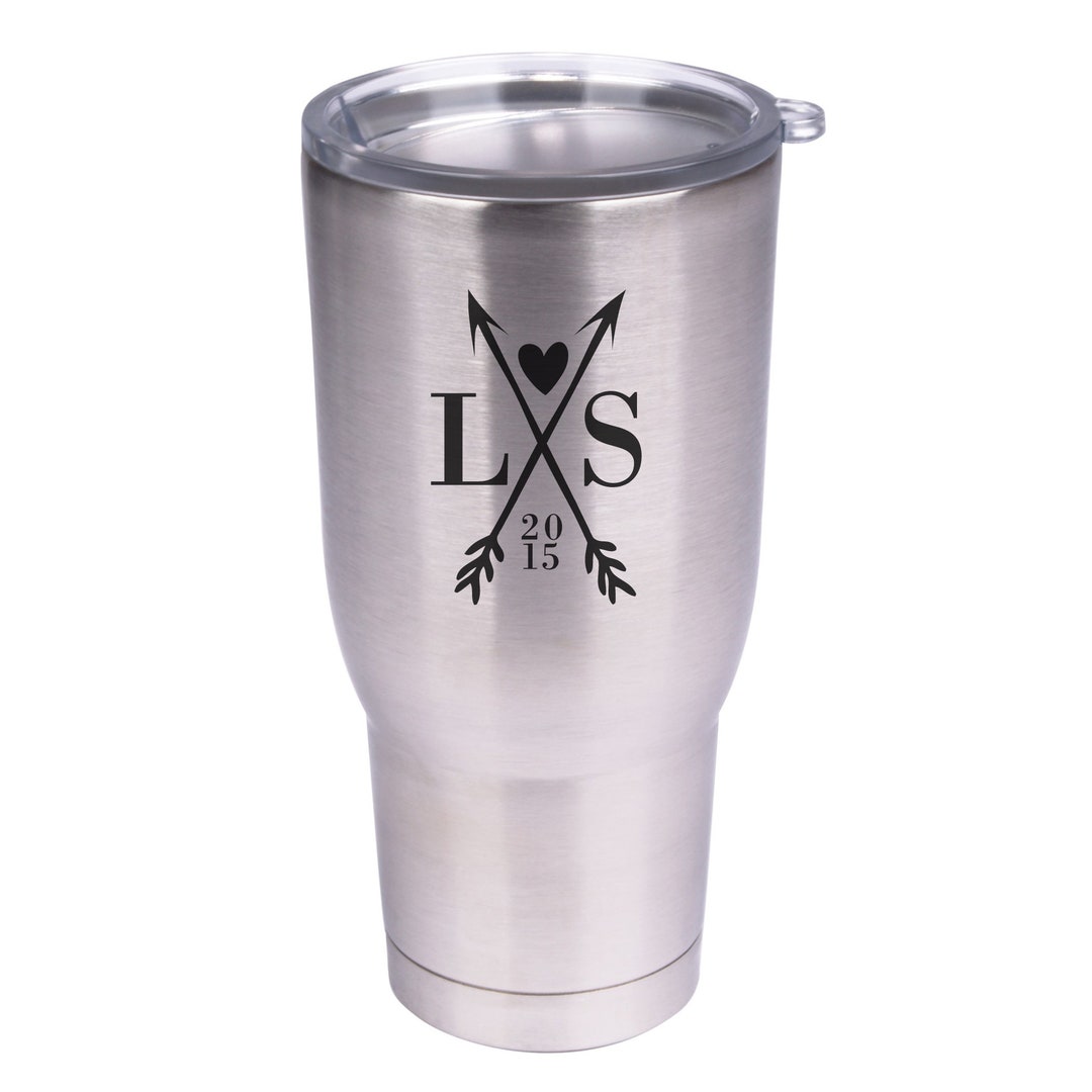 Custom Crossed Arrows With Initials Engraved 32 Oz. Stainless Tumbler ...
