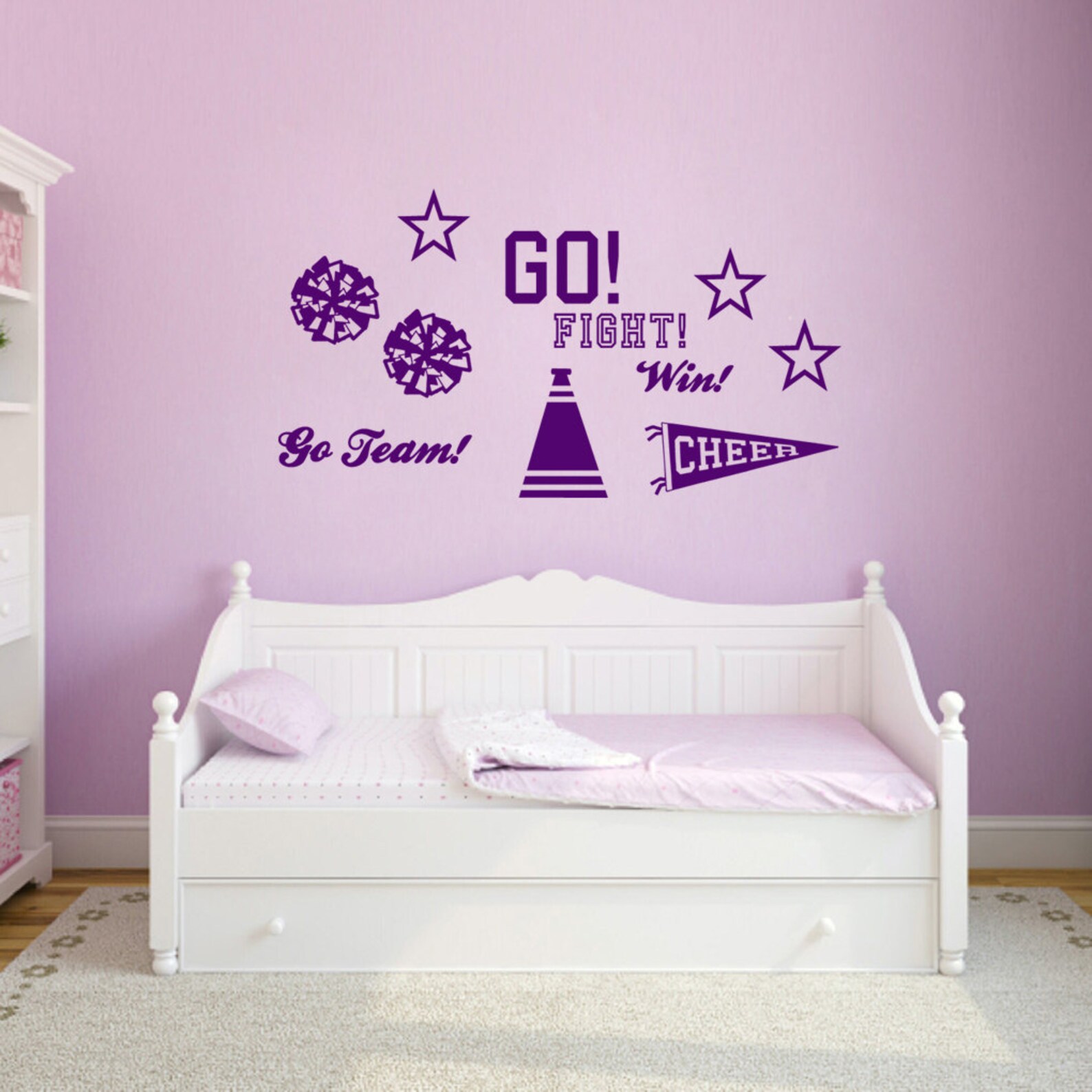 Cheerleading Decal Set Cheer Mural Set for Wall Locker Room - Etsy