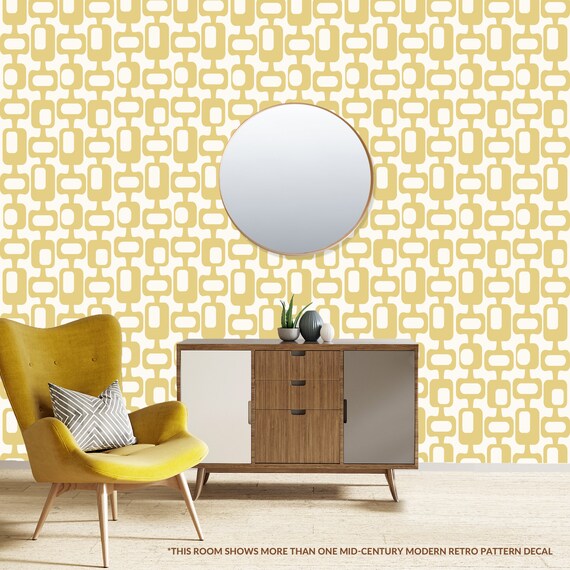 Mid-century Modern Retro Pattern Wall Decal Decorative Art | Etsy