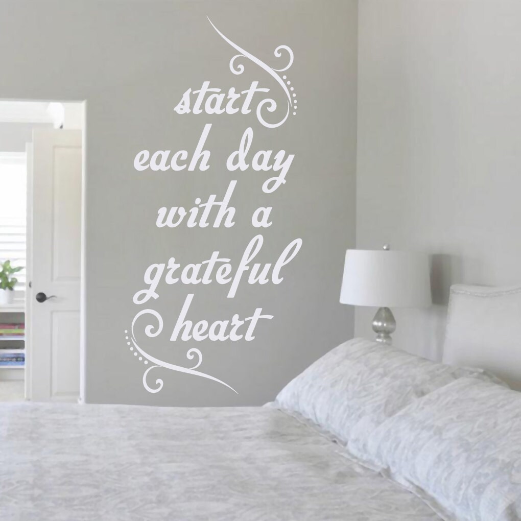 Start Each Day With A Grateful Heart Decal Motivation and | Etsy