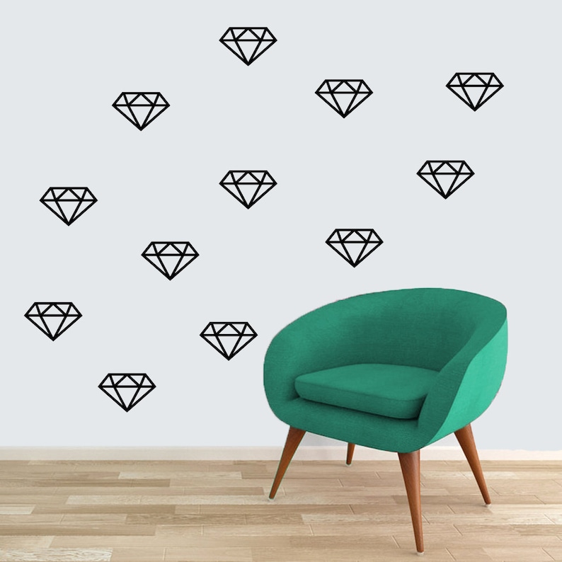 Set of Diamonds Decals Wall Mural Stickers Pack for Bedroom | Etsy