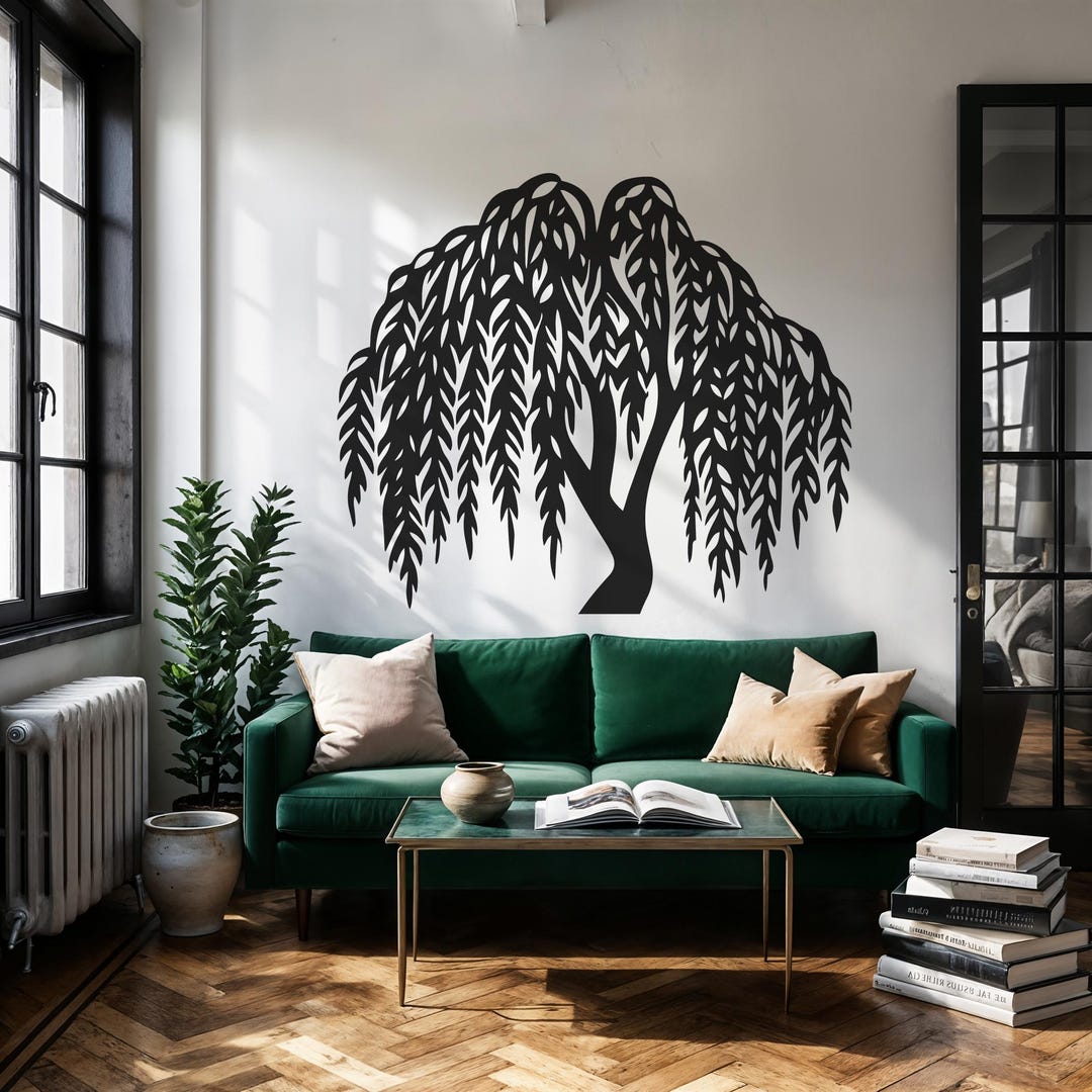 Weeping Willow Tree Wall Decal: Rustic Home Decor - Etsy