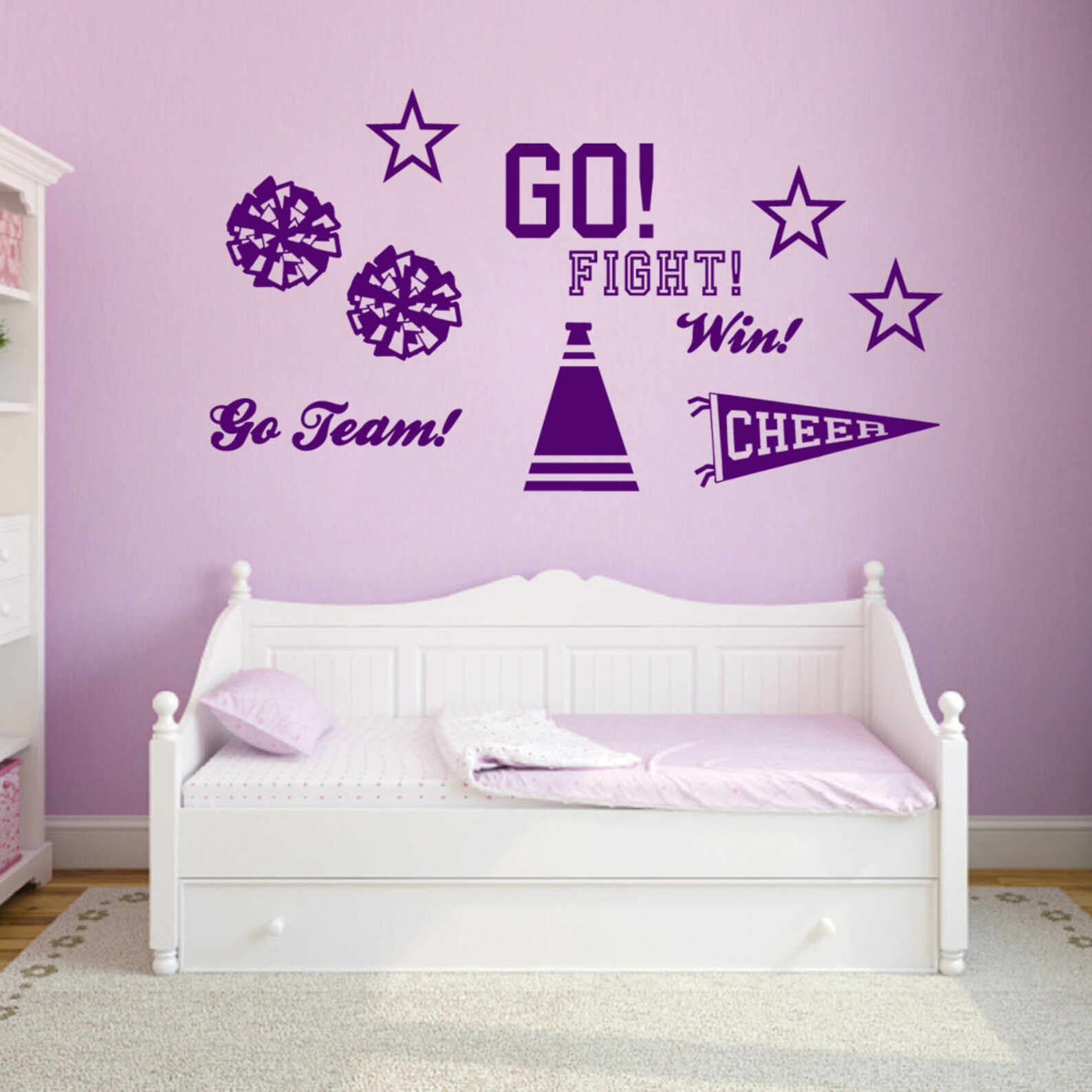 Cheerleading Decal Set Cheer Mural Set for Wall Locker Room - Etsy