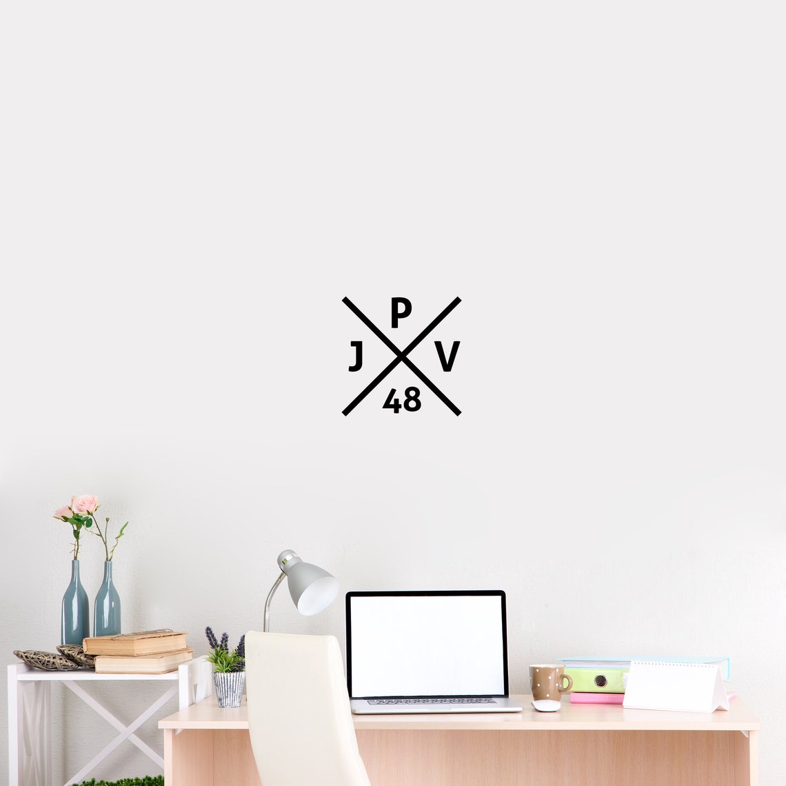 Custom Crossed X Monogram Wall Decal Decorative Art Decor - Etsy