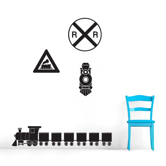 Train Decal Set Train Railroad Tracks Wall Mural Decor | Etsy