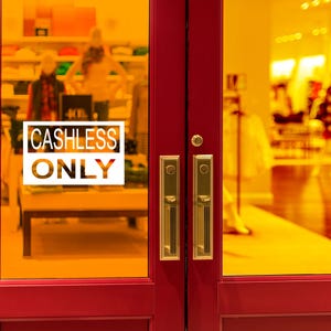 Cashless Only Stickers: Business Storefront Window Decals - Set of 4 - Etsy