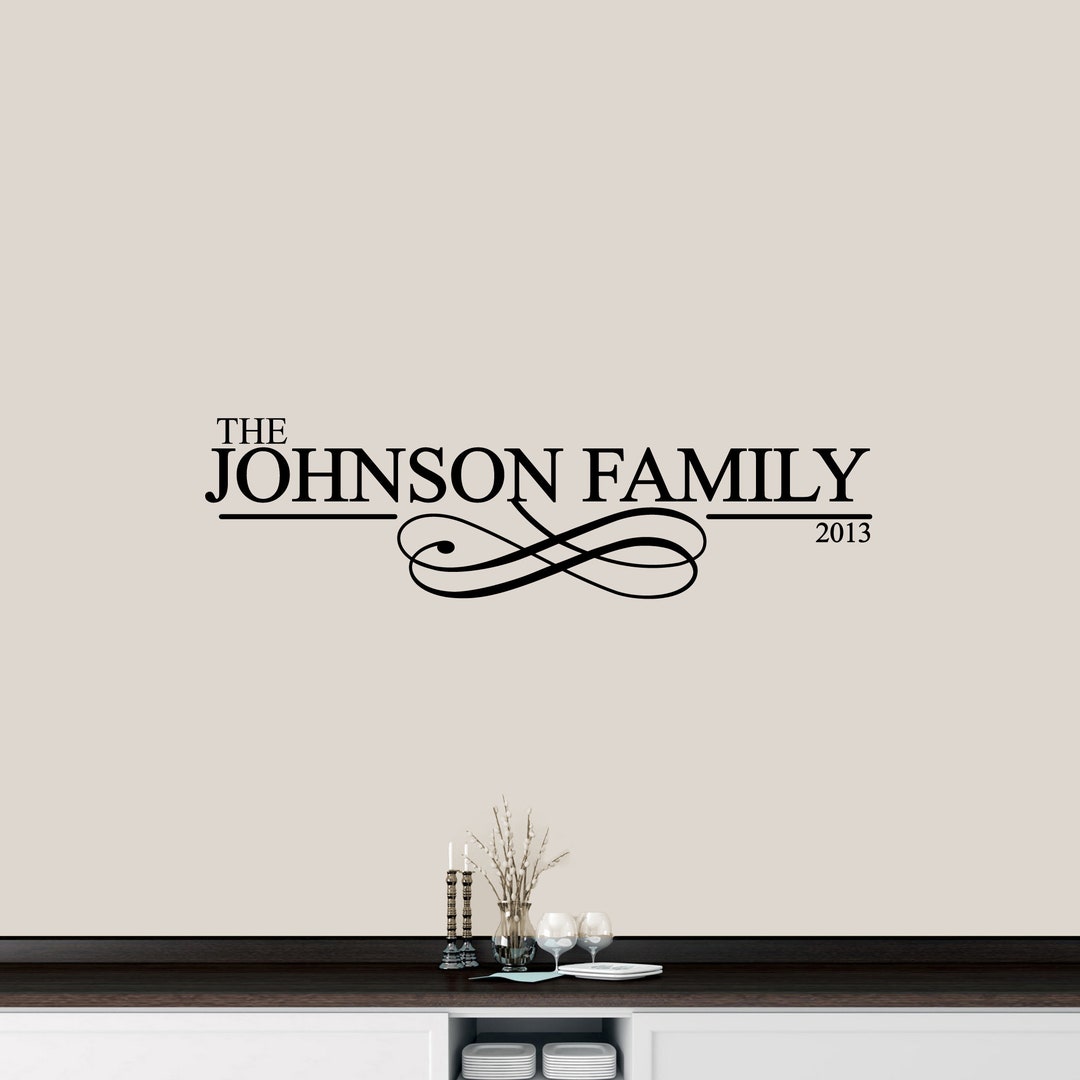 Custom Family Name Decal for Wall or Sign, Personalized Family Wedding ...