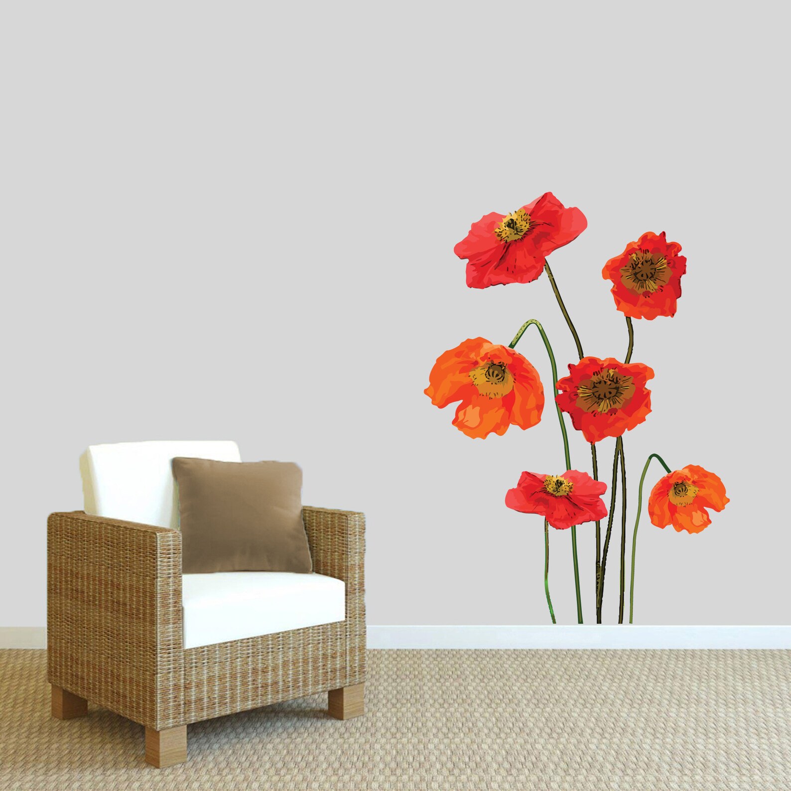 Poppies Printed Wall Decal Decorative Art Decor Sticker for - Etsy