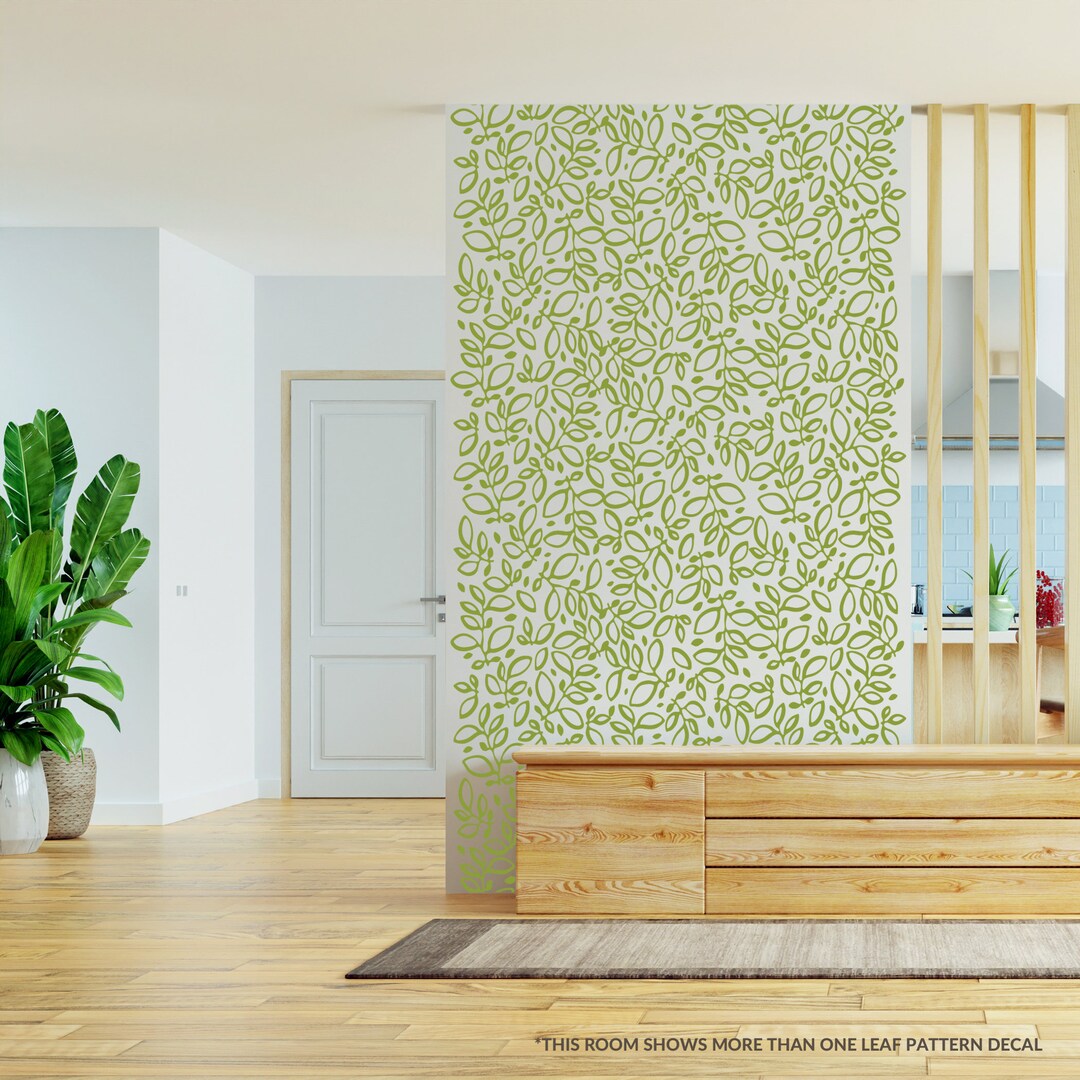 Leaf Pattern Wall Decal Decorative Art Decor, Focal Wall Mural Sticker ...