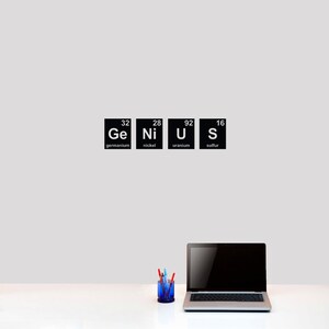 Genius Periodic Table Wall Decal Decorative Art Decor Sticker for ...