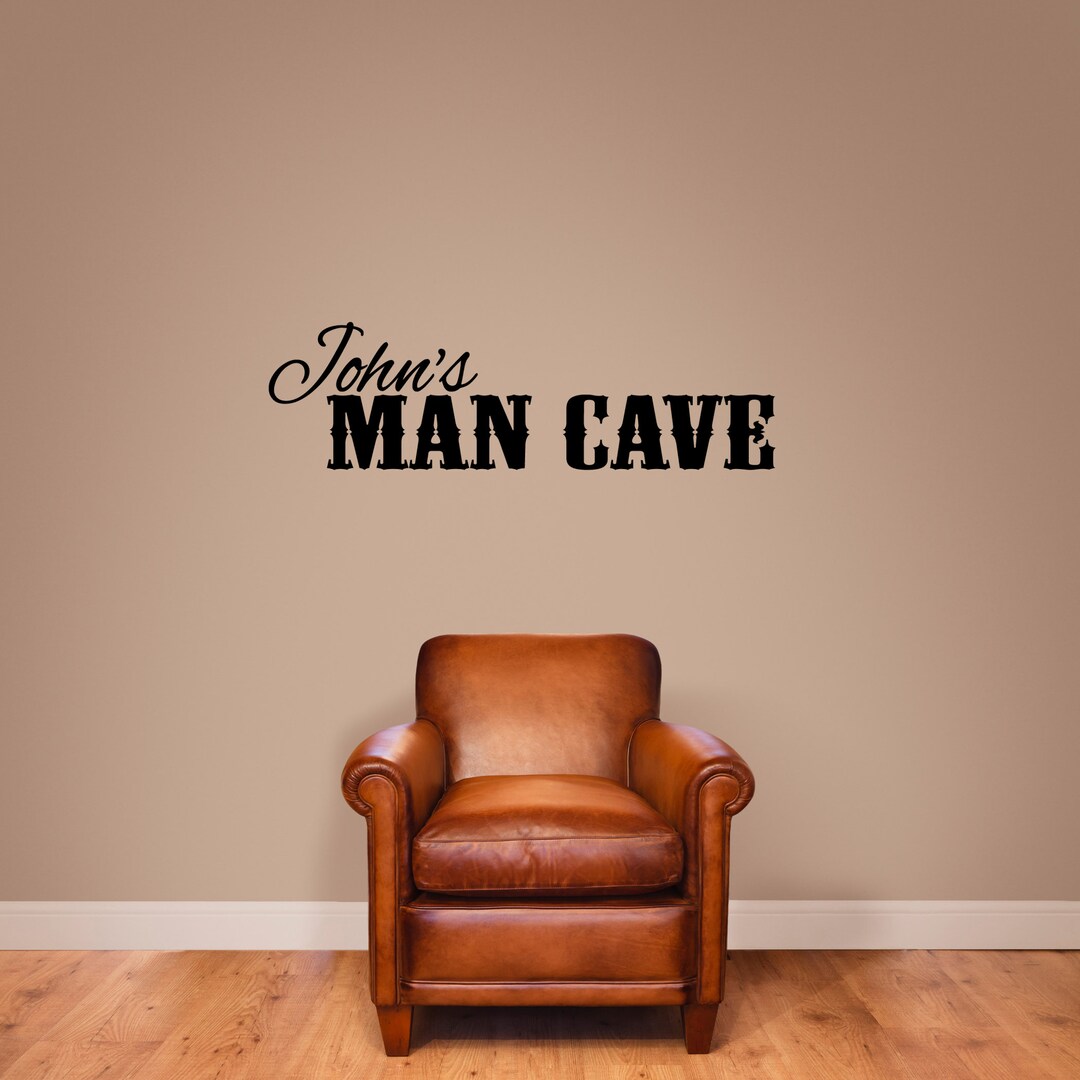 Custom Name Man Cave Wall Decal: Personalized Den Decor - Etsy