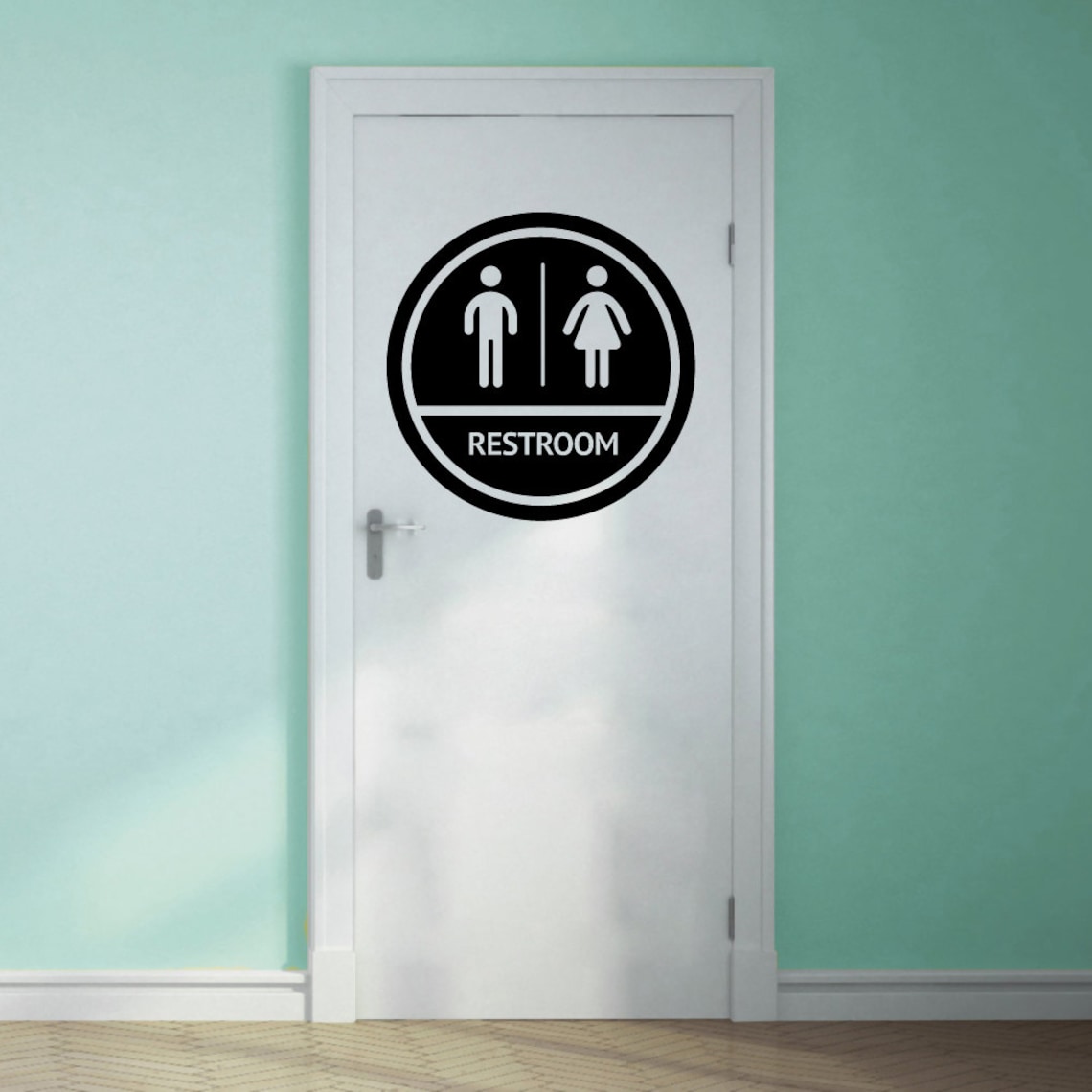 Restroom Sign Decal Door Sticker for Bathroom Restroom Wall - Etsy