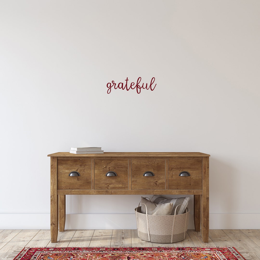 Grateful Decal, Being Grateful Quote Sticker for Wall or Sign, DIY Sign ...