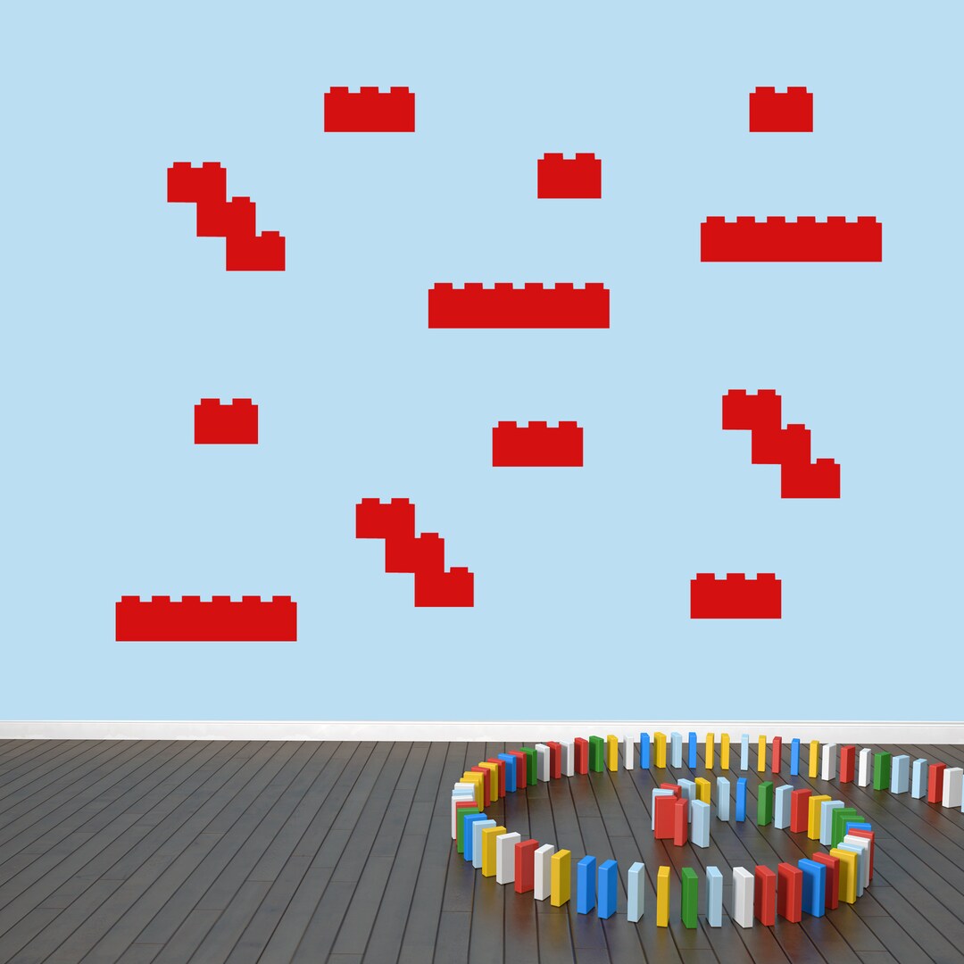 Kids Blocks Wall Decals Set, Large Bricks Wall Stickers Mural, Nursery ...