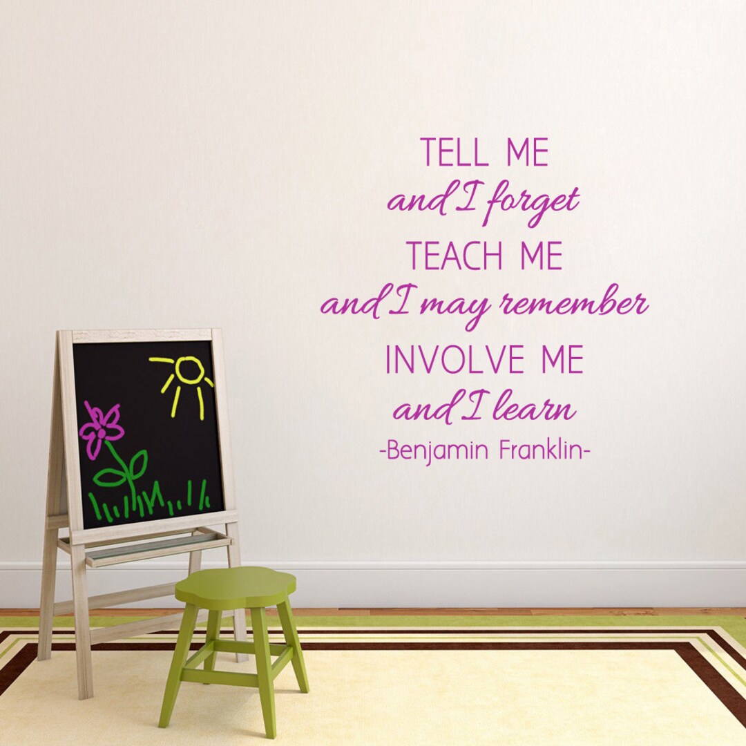 Involve Me and I Learn Wall Decal Decorative Art Decor Sticker - Etsy