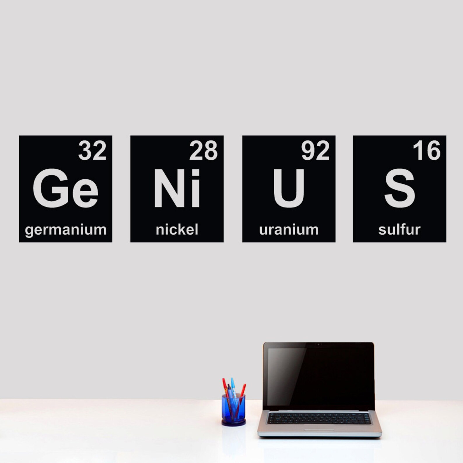 Genius Periodic Table Wall Decal Decorative Art Decor Sticker | Etsy