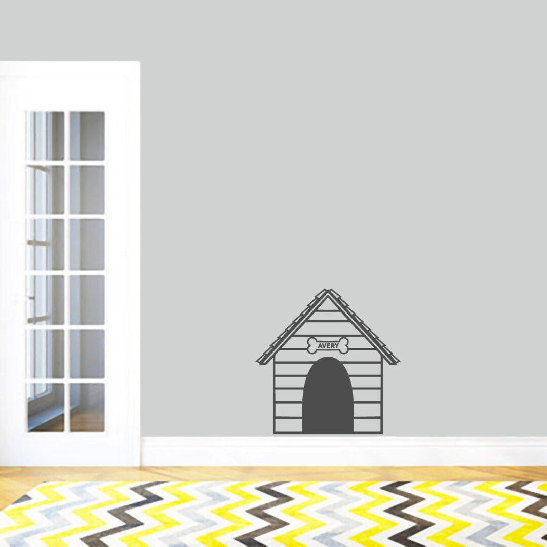Custom Name Dog House Wall Decal: Personalized Puppy Sticker - Etsy