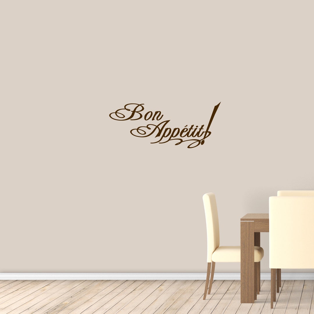 Bon Appetit Wall Decal Eating Wall Sticker for Kitchen or - Etsy