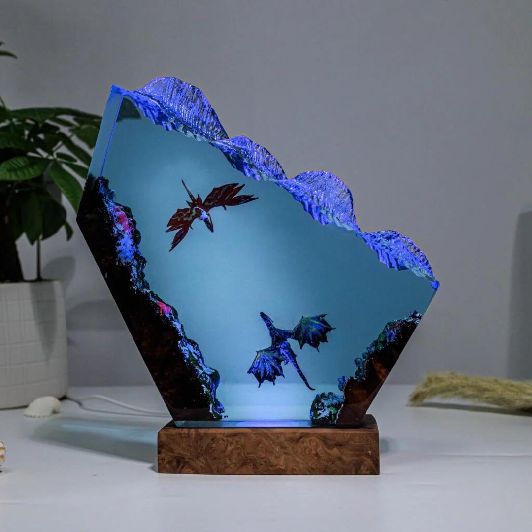 I.ce D.ragon and Av.atar Dragon Resin Lamp, Home Decor Unique Gift ...