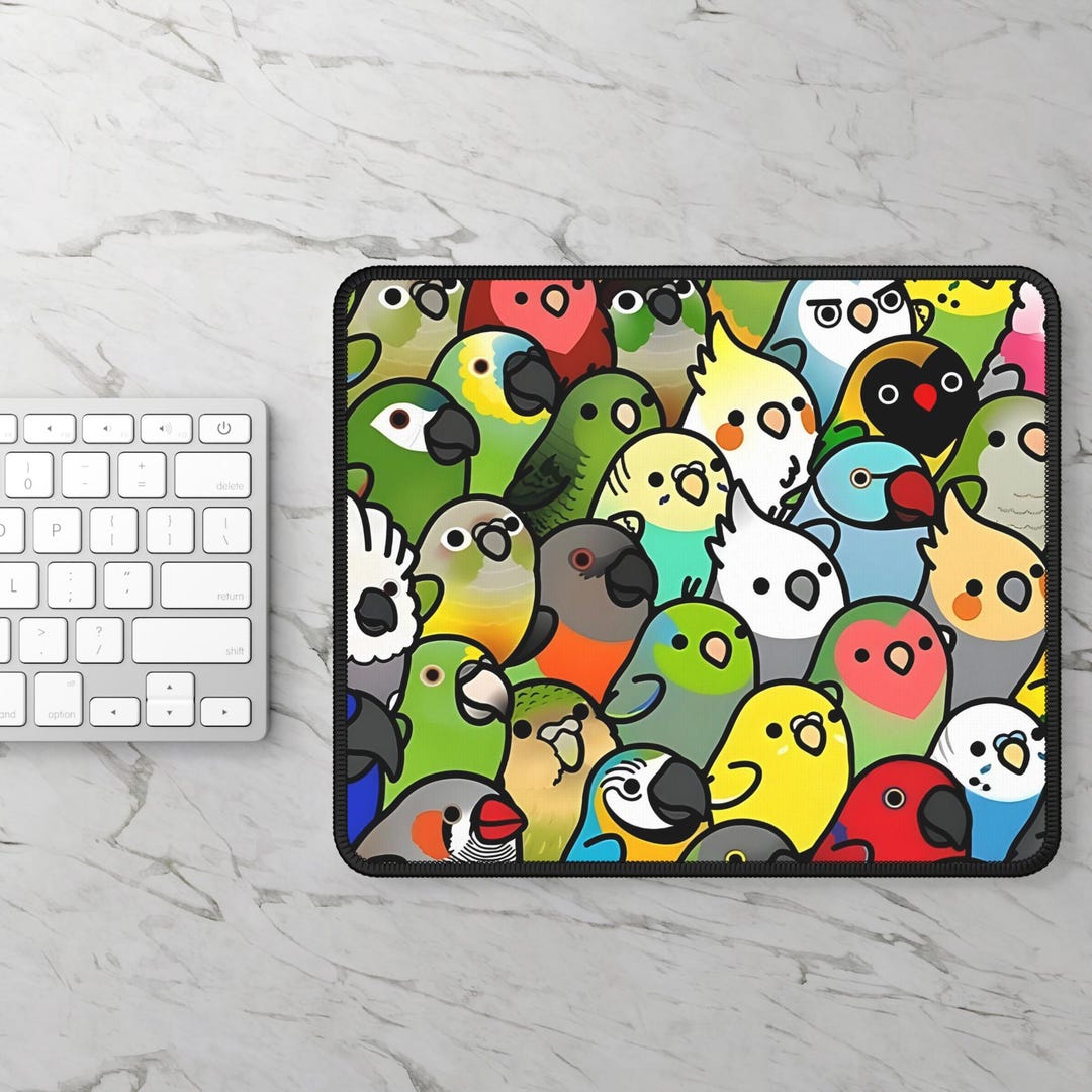 Everybirdy Pattern Gaming Mouse Pad, Bird Desk Mat, Cute Animal ...