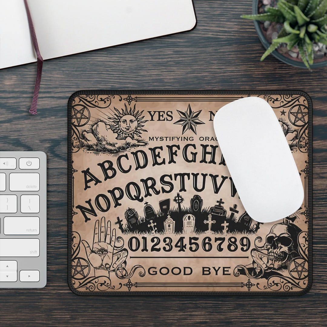 Spirit Board Gaming Mouse Pad, Ouija Board Desk Mat, Witchcraft Gamer ...