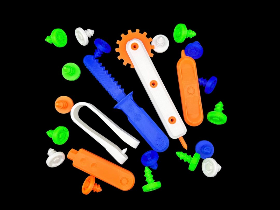 Kids 3D Printed Cardboard Tool Set - 3D Printed Education Toys, Safe ...