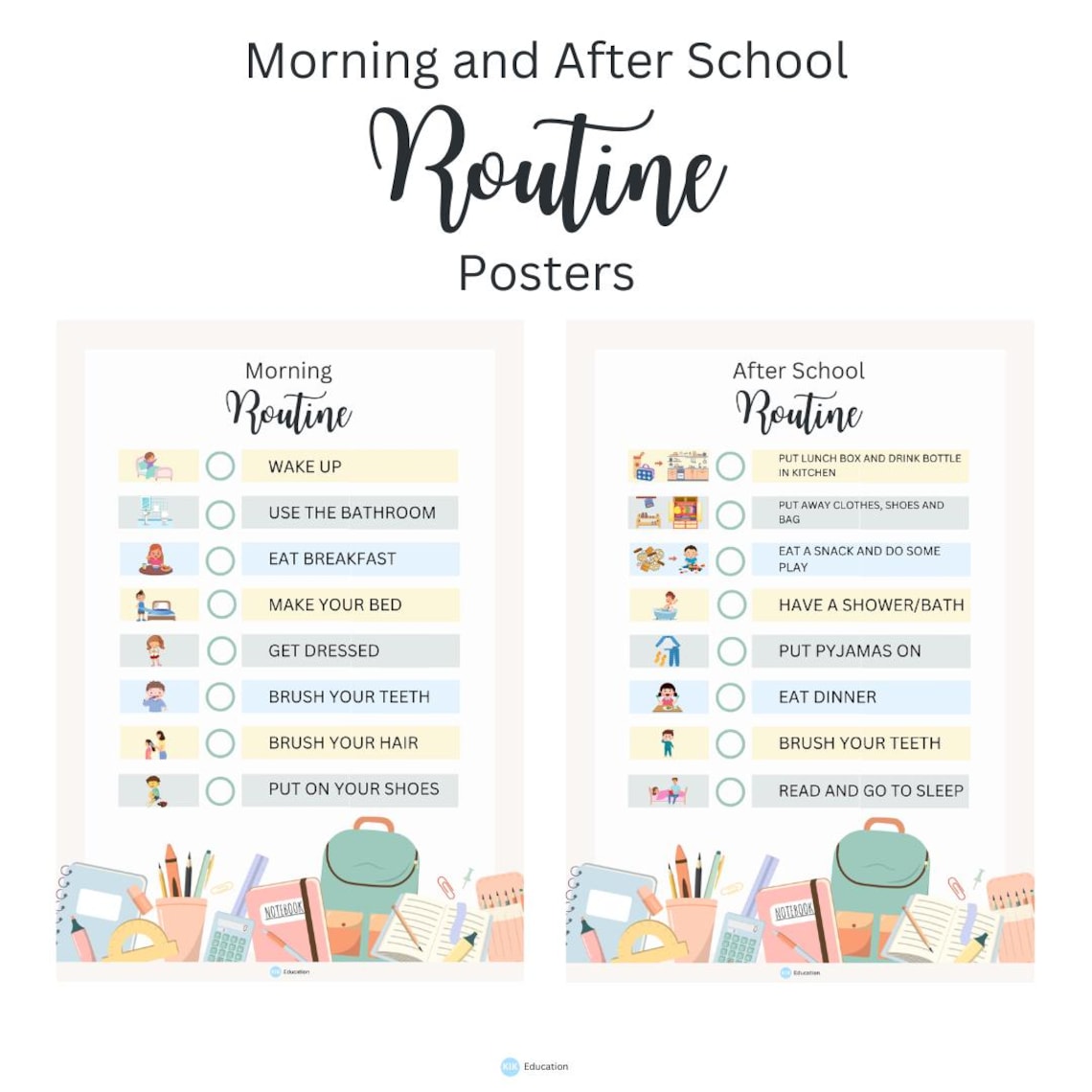 Children's Morning Routine and After School Routine Posters - Etsy