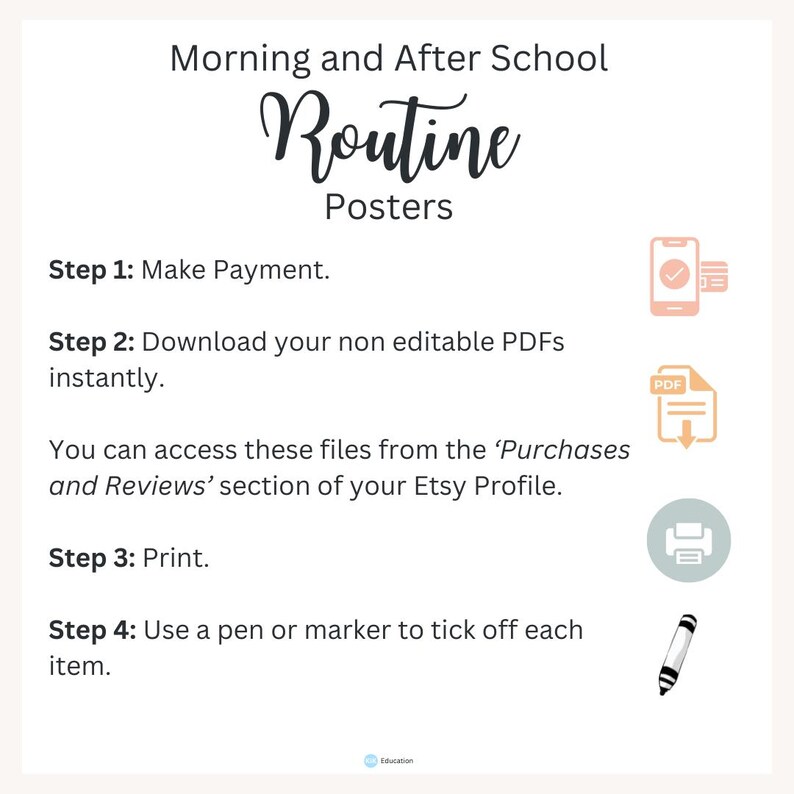 Children's Morning Routine and After School Routine Posters - Etsy