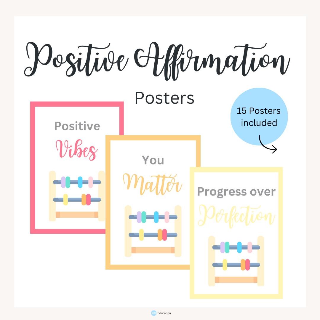 Positive Affirmation Classroom Posters in A4 and A3 Size. Growth ...