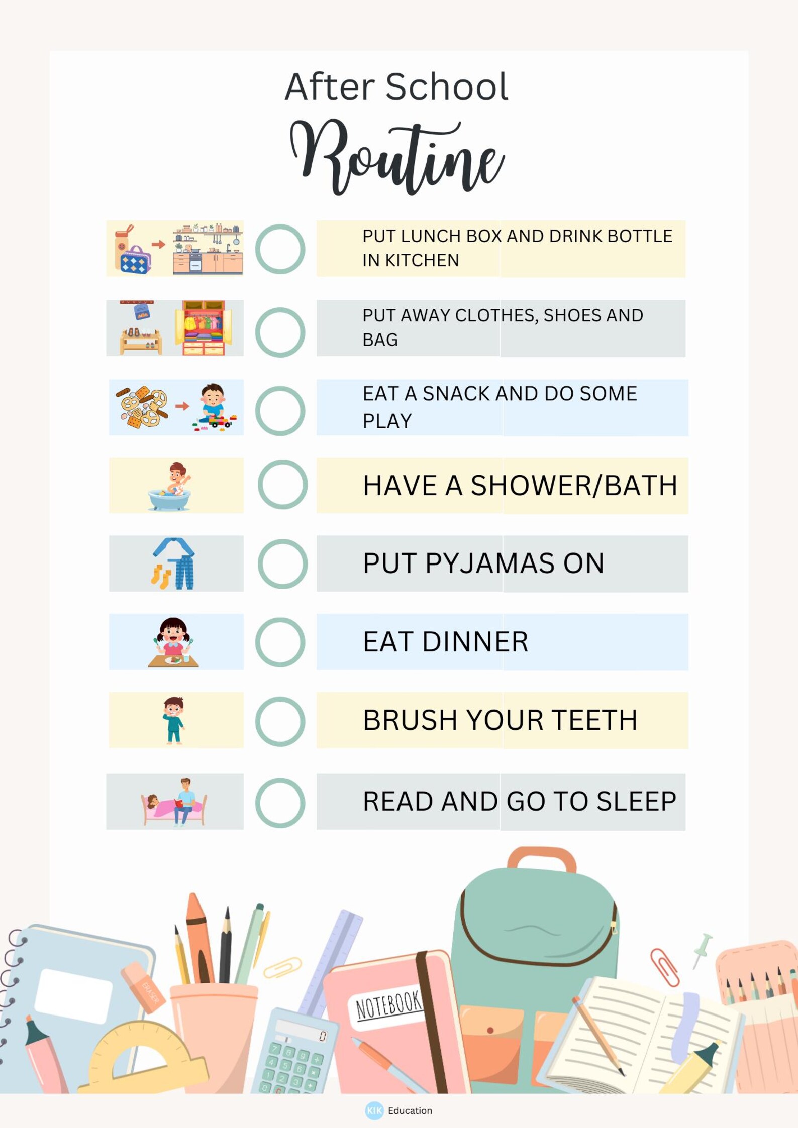 Children's Morning Routine and After School Routine Posters - Etsy
