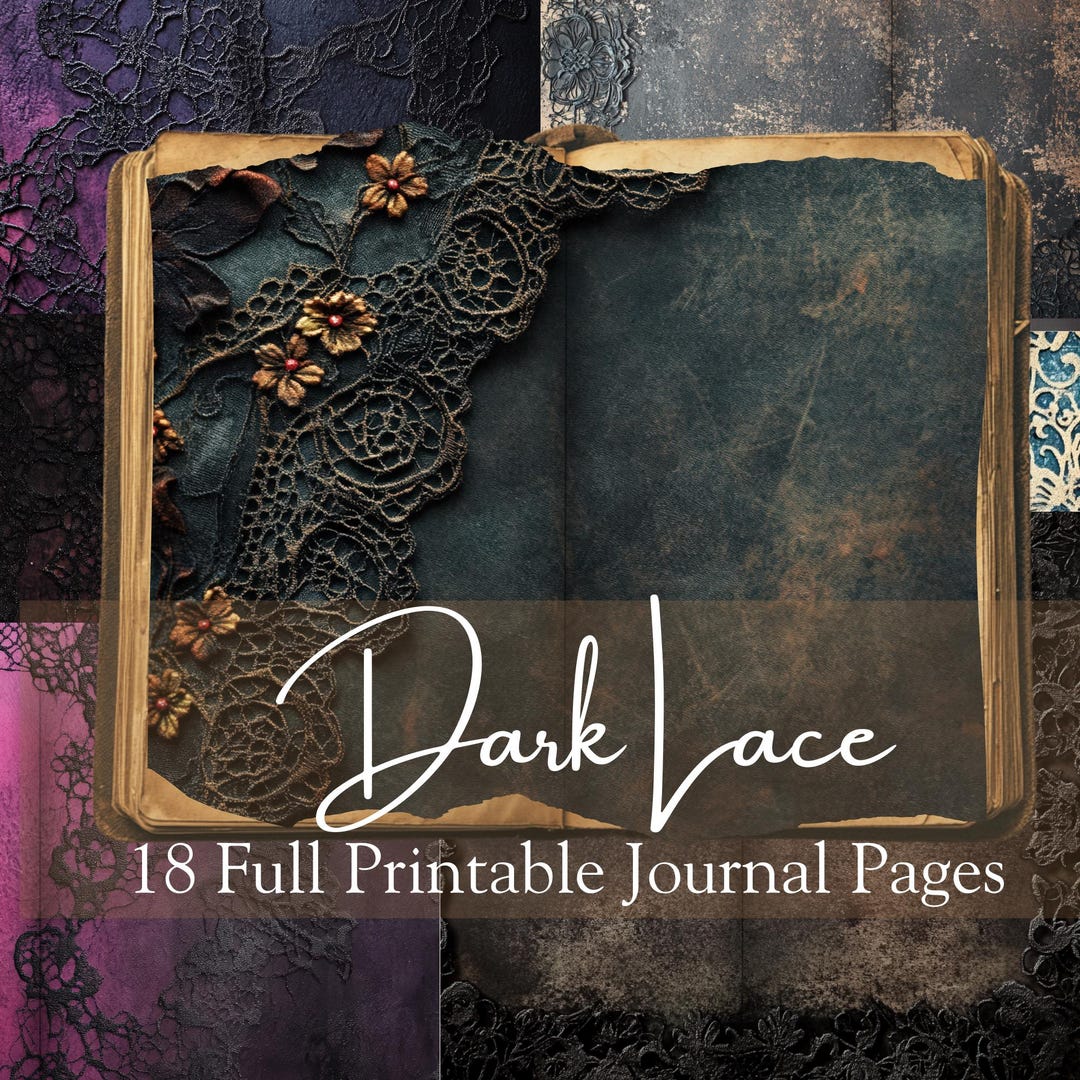 Dark Lace Junk Journal Pages: Gothic Printable Collage Digital Download ...