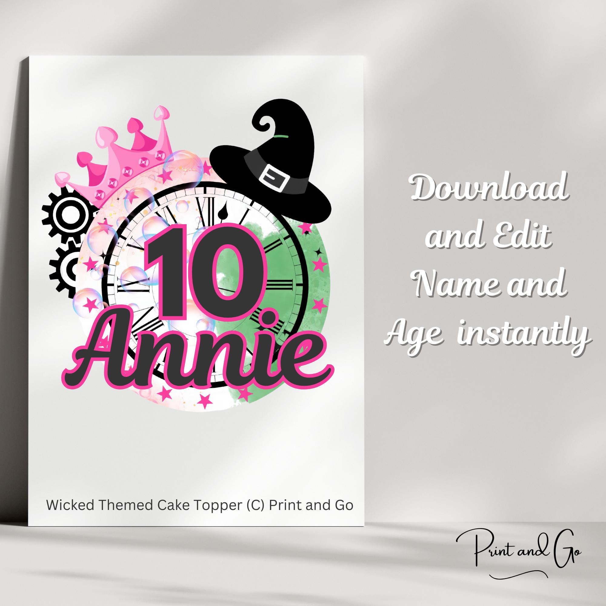 Wicked Cake Topper Printable Digital Download, Edit With Canva ...