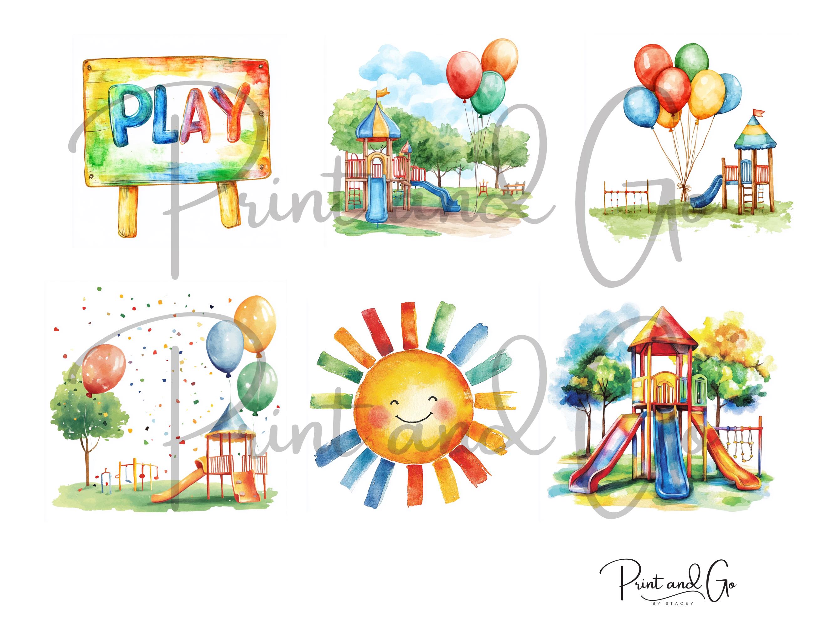 Fun Playground Clipart for Birthday Decor and More! Commercial Use Ok ...
