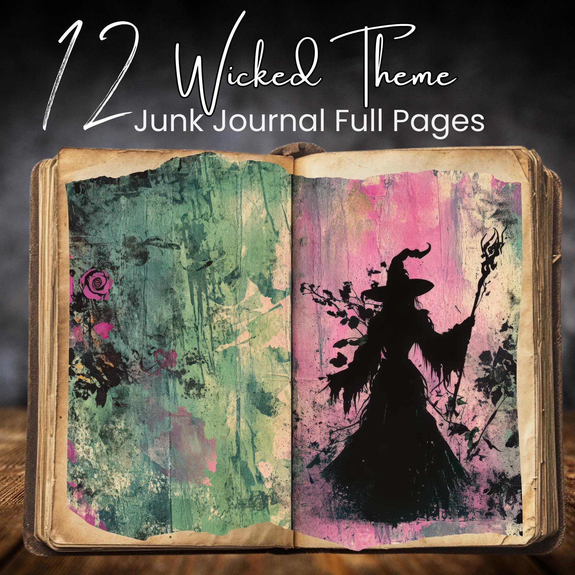 Wicked Witch Junk Journal Pages: Printable Full Page Kit Digital ...