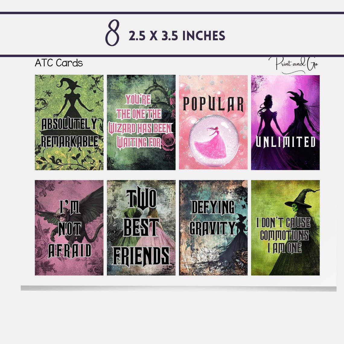 Wicked Printable Quote Journal Cards for Scrapbooking, Planner ...