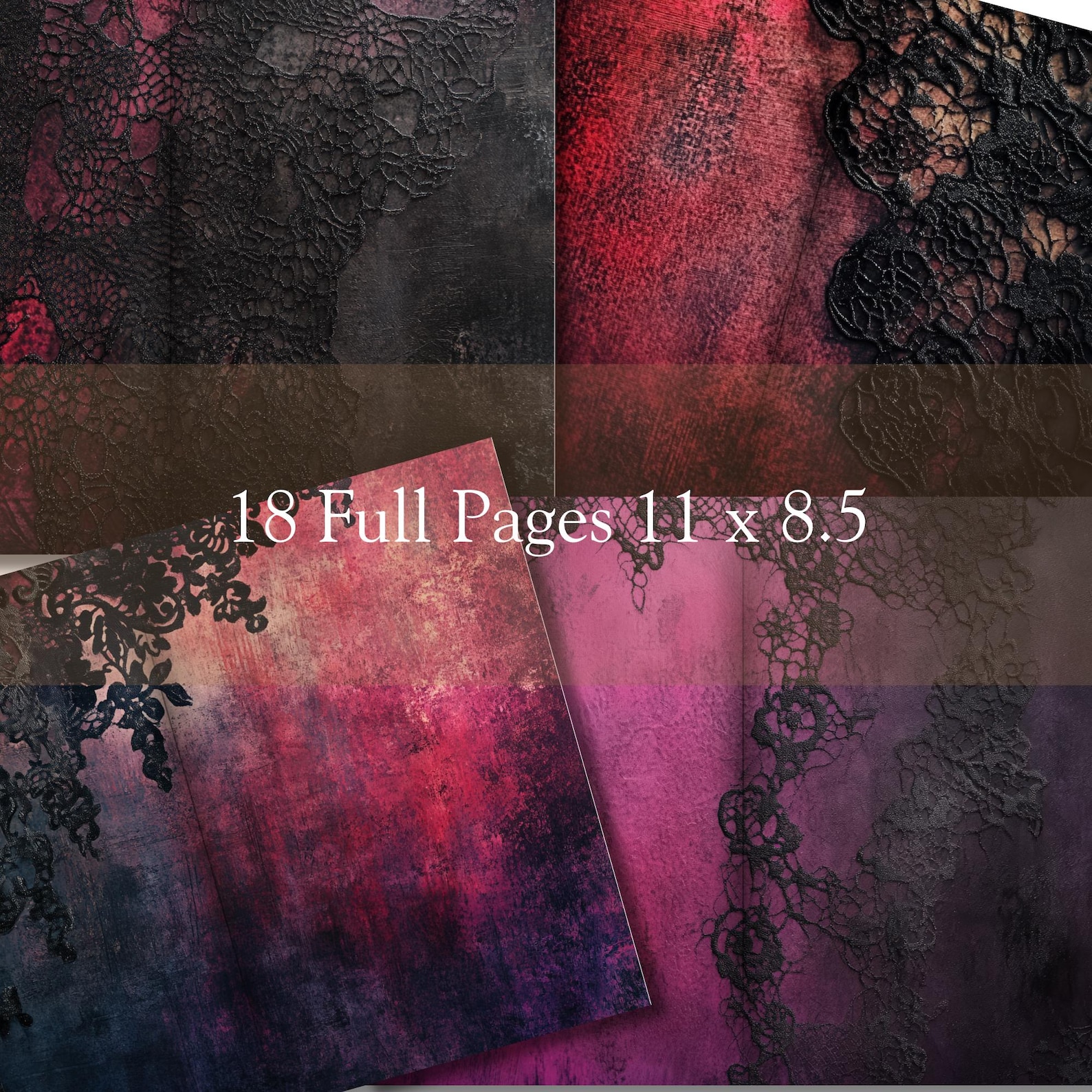 Dark Lace Junk Journal Pages: Gothic Printable Collage Digital Download ...