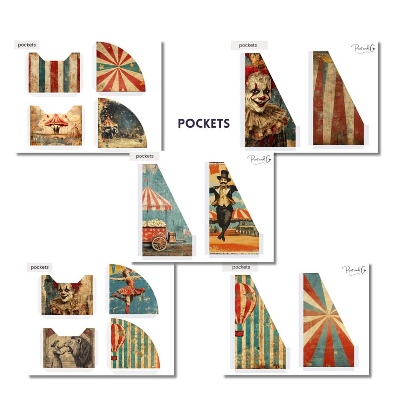 Vintage Circus Junk Journal Kit: Printable Digital Paper, Fussy Cuts ...