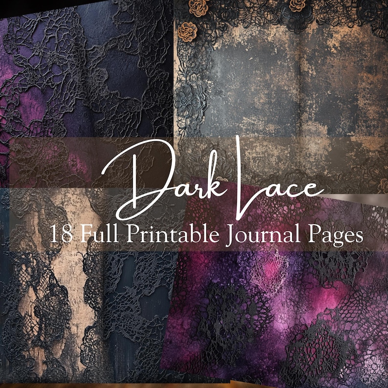 Dark Lace Junk Journal Pages: Gothic Printable Collage Digital Download ...